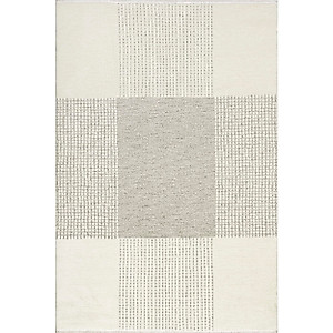 nuLOOM 3' x 5' Versa Collection Reversible SuperiorWash Area Rug, Machine Washable, Stain-Resistant, Easy Storage, Oeko-TEX Certified, Kirby Cream