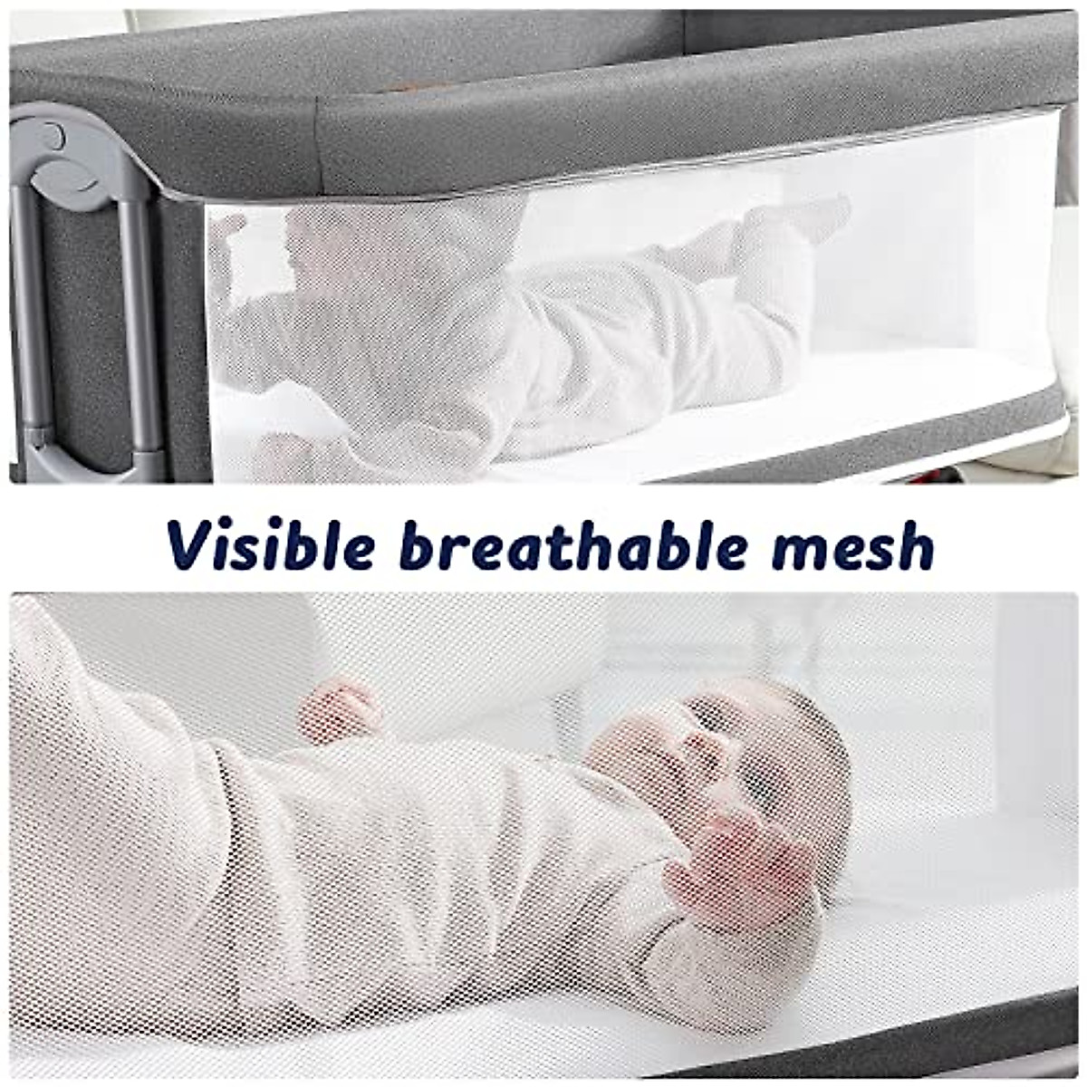 RONBEI Baby Bassinet, Bedside Bassinet for Baby Easy Folding and Storage Bassinets Bedside Cribs for Newborn/Infants Portable Travel Lightweight Bassinet