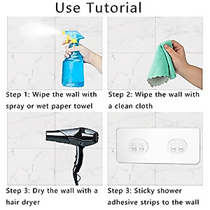 8 Pack Shower Caddy Adhesive for Replacement, Strong Transparent Adhesive for Shower Caddy Sticky Pads, No Drilling for Corner Shelf Basket, Bathroom Storage Shelves, Kitchen Racks and Soap Holder