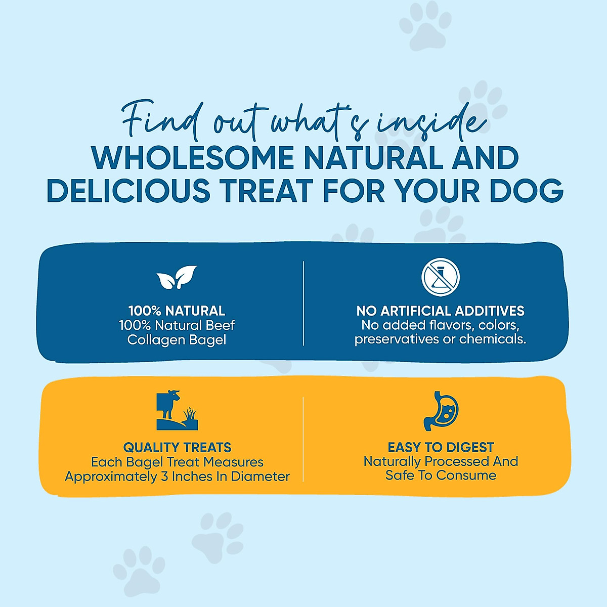 123 Treats Beef Collagen Bagel - (3 inches - 6 Count) Peanut Butter Flavor Dog Chews, Natural High-Collagen Treats for Dogs, Long-Lasting Chew Rings for All Dog Sizes