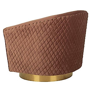 Safavieh Couture Home Clara Glam Dusty Rose Pink Velvet Quilted Swivel Tub Chair