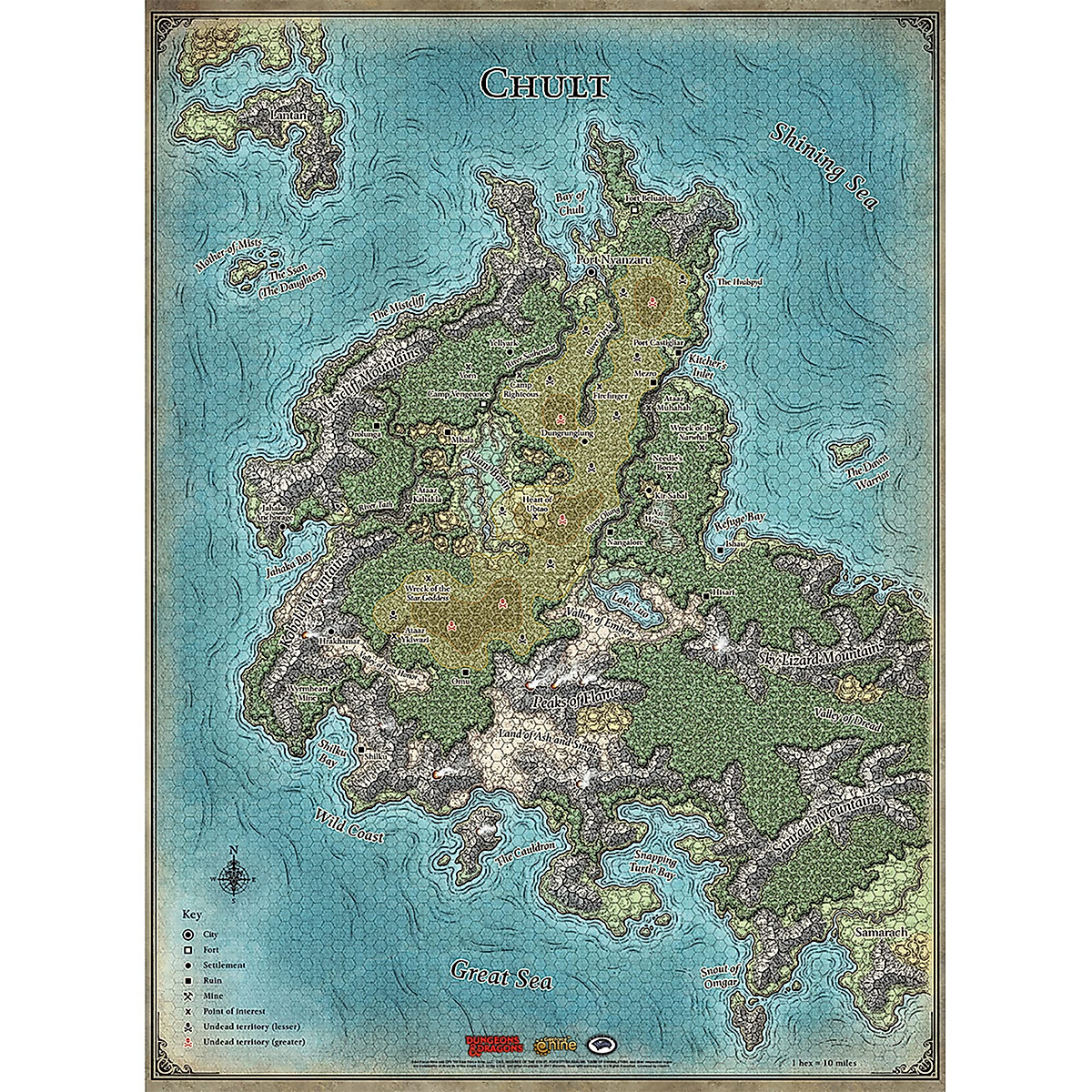 Gale Force Nine Dungeon & Dragons Tomb of Annihilation Map Set (4-Maps), Multicolor