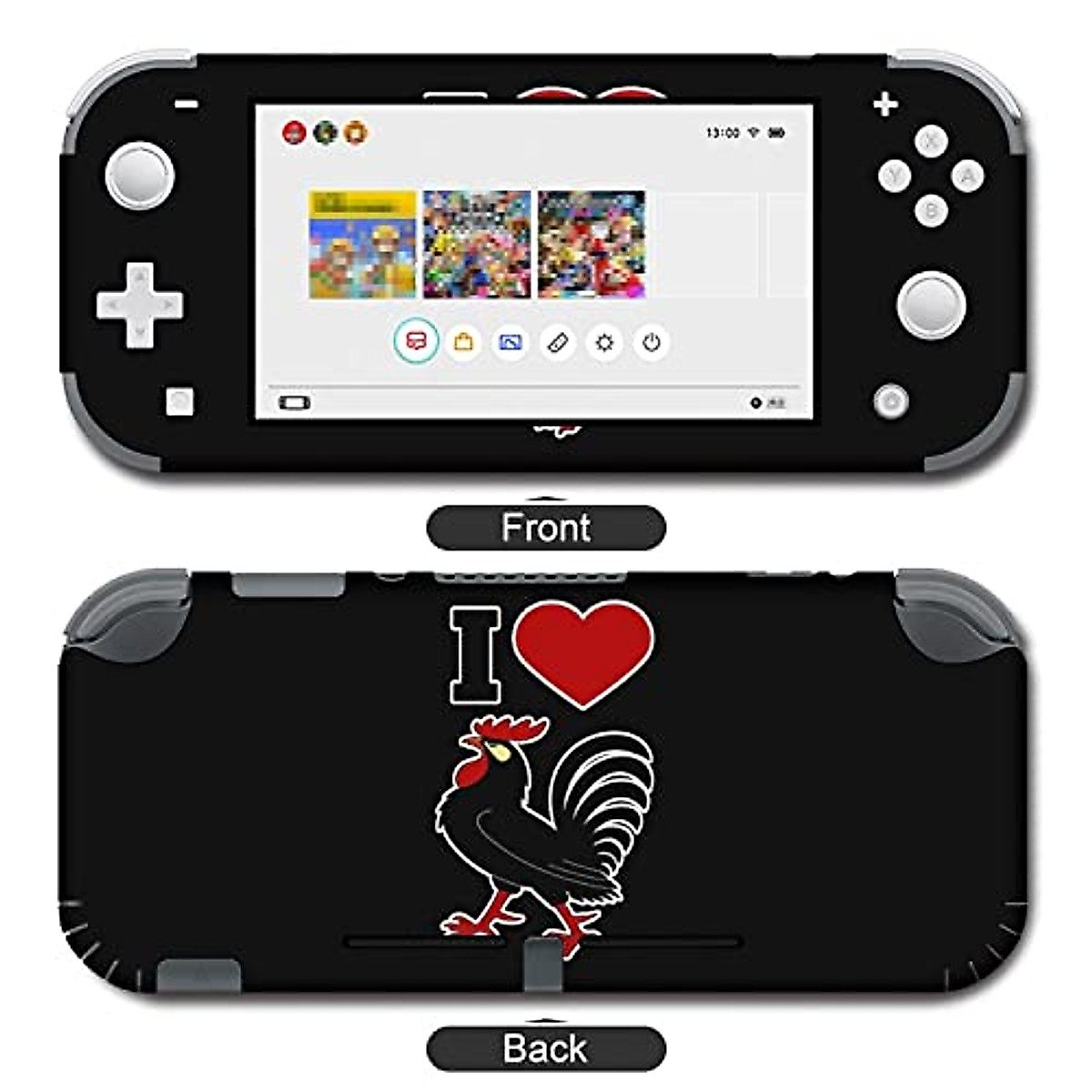 I Love Cock Cute Sticker Skin Protector Full Print Slim Cover for Switch Console and Switch Lite