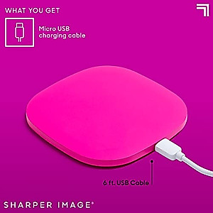 SHARPER IMAGE 5W Wireless Charging Pad with 6 Ft. Cord - Neon Pink