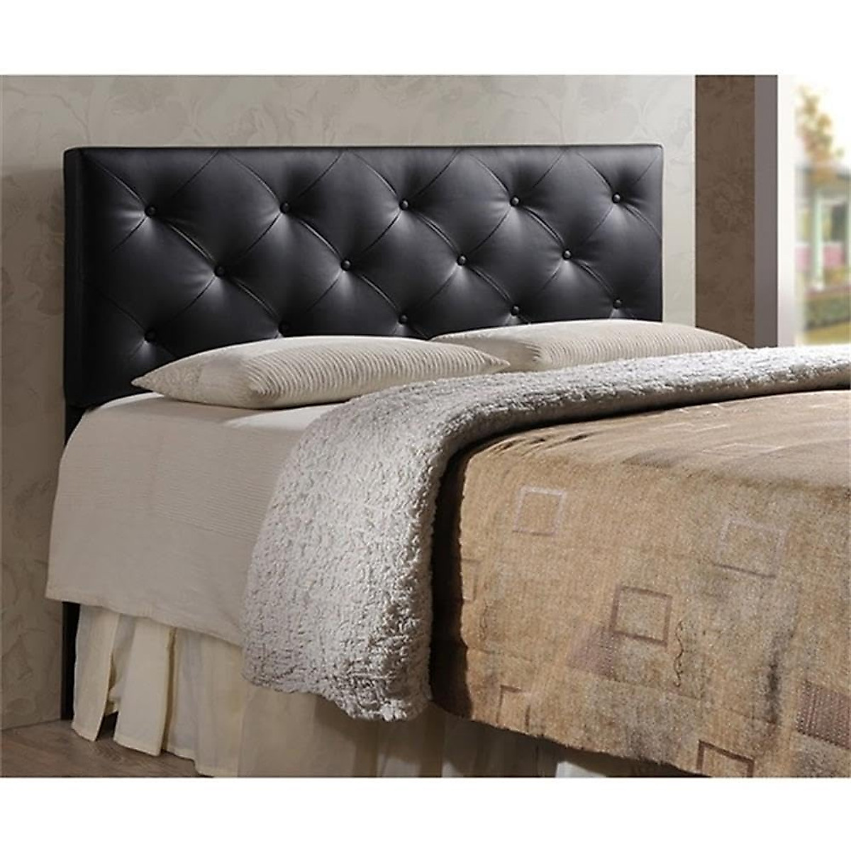 Baxton Studio Bedford Headboard, Black, Full