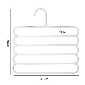 4Pack Pants Hangers Space Saving Multifunctional Hanger Scarf Storage Hanger Closet Storage Organizer for Tie Scarf Jeans Pants(5-Layer)