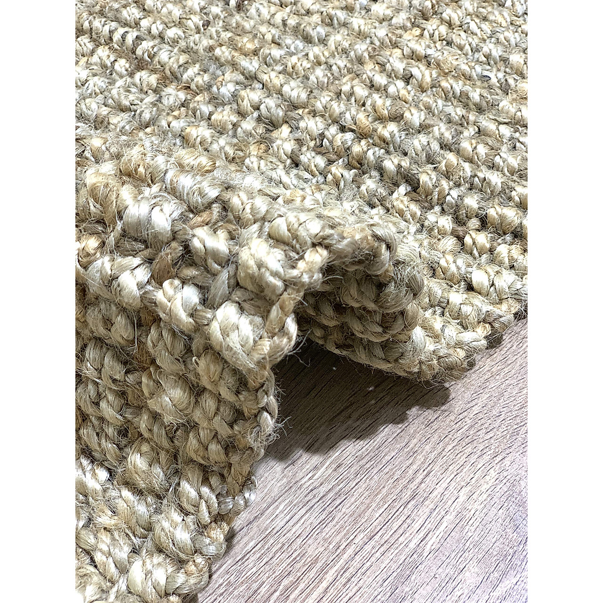 Elyson Chunky Jute Textured Handmade Area Rug, Living Room, Natural Fiber bio Friendly (4x6 FT, Natural)