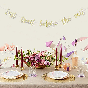 Last Trail Before The Veil Banners - Hiking Bachelorette Party Decorations, Hiking Nautical Themed Bachelorette Hanging Ornaments, Mountain Revel Garland, Adventure Party Decor Supplies, Cabin Bachelorette Party Decorations