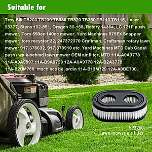 798452 334404 Lawn Mower Air filter Replacement filter,593260 air filter, suitable for 4247 5432 5432k 09P00 09P702 550E 500EX 550EX 625 575EX lawn mower series engine (8)