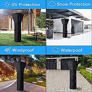 FANSHIDI Patio Heater Covers, Waterproof with Zipper Heater Cover for Outdoor, 24 Months of Use (89''Xx 33inch x 19inch),Black