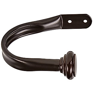 Amazon Basics Room Darkening Blackout Curtain Rod - 48" to 88", Dark Bronze (Espresso) & Decorative Curtain Drapery Holdback, Set of 2, Dark Bronze (Espresso)