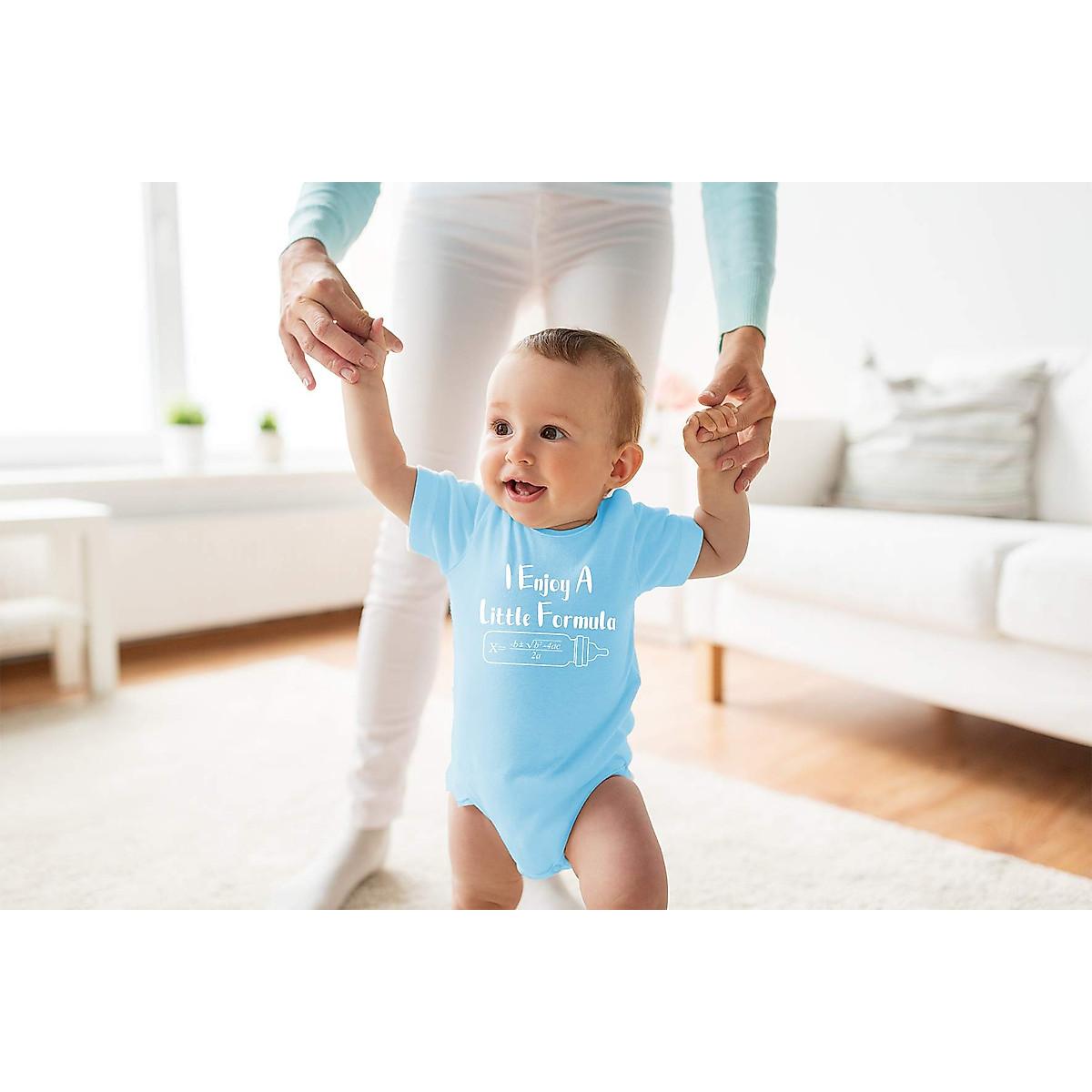I Enjoy A Little Formula - Math Nerd - Funny Cute Novelty Infant Creeper, One-Piece Baby Bodysuit (Light Blue, 6 Months)