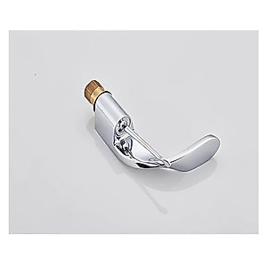 MIYANXI Bathroom Basin Sink Mixer Tap Deck Mount Gold Bath Faucet Black Hot Cold Soild Brass Crane,Kitchen Sink Faucet, Silver, WJ5501