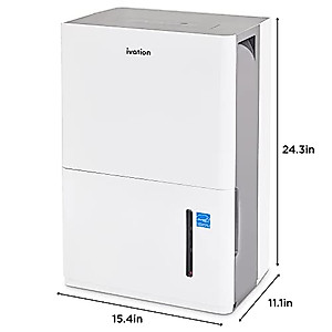 Ivation 4,500 Sq. Ft Energy Star Dehumidifier With Pump, Large Capacity Compressor De-humidifier for Big Rooms and Basements with Continuous Drain Hose Connector and Pump, Auto Shutoff and Restart