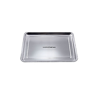 Stainless Steel Tray,Lab Trays,nail art Tool Trays,Size:12.5''x8.7''x0.85'',Food Serving Tray,Medical Surgical Tray,Dental Instruments Metal Trays,Healthy & Non Toxic, Rust Free & Mirror Finish(2PCS)
