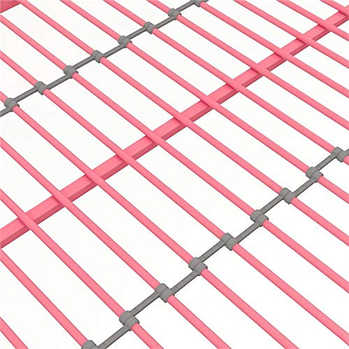 DHP Full over Full Bunk Bed for Kids, Metal Frame with Ladder (Pink)