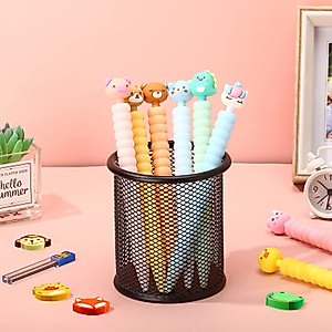 Mechanical Pencils Cute Mechanical Pencils with Animal Erasers and Pencil Refills, 0.5mm Kawaii Mechanical Pencils with Fun Toppers Colorful Mechanical Pencils for Girls Kids Students (24 Pieces)