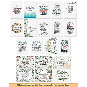 Dessie Bible Verse Cards With 60 Different Designs and Inspirational Bible Verses. Large Blank Note Cards, Envelopes and Gold Seals, 60 Unique Scripture Cards