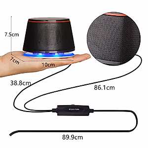 Sanyun SW102 Computer Speakers, 5Wx2, Deep Bass in Small Body, Stereo 2.0 USB Powered 3.5mm Aux Multimedia Speakers, Built-in Bottom Bass Radiators, PC Laptop Desktop Speakers, Black