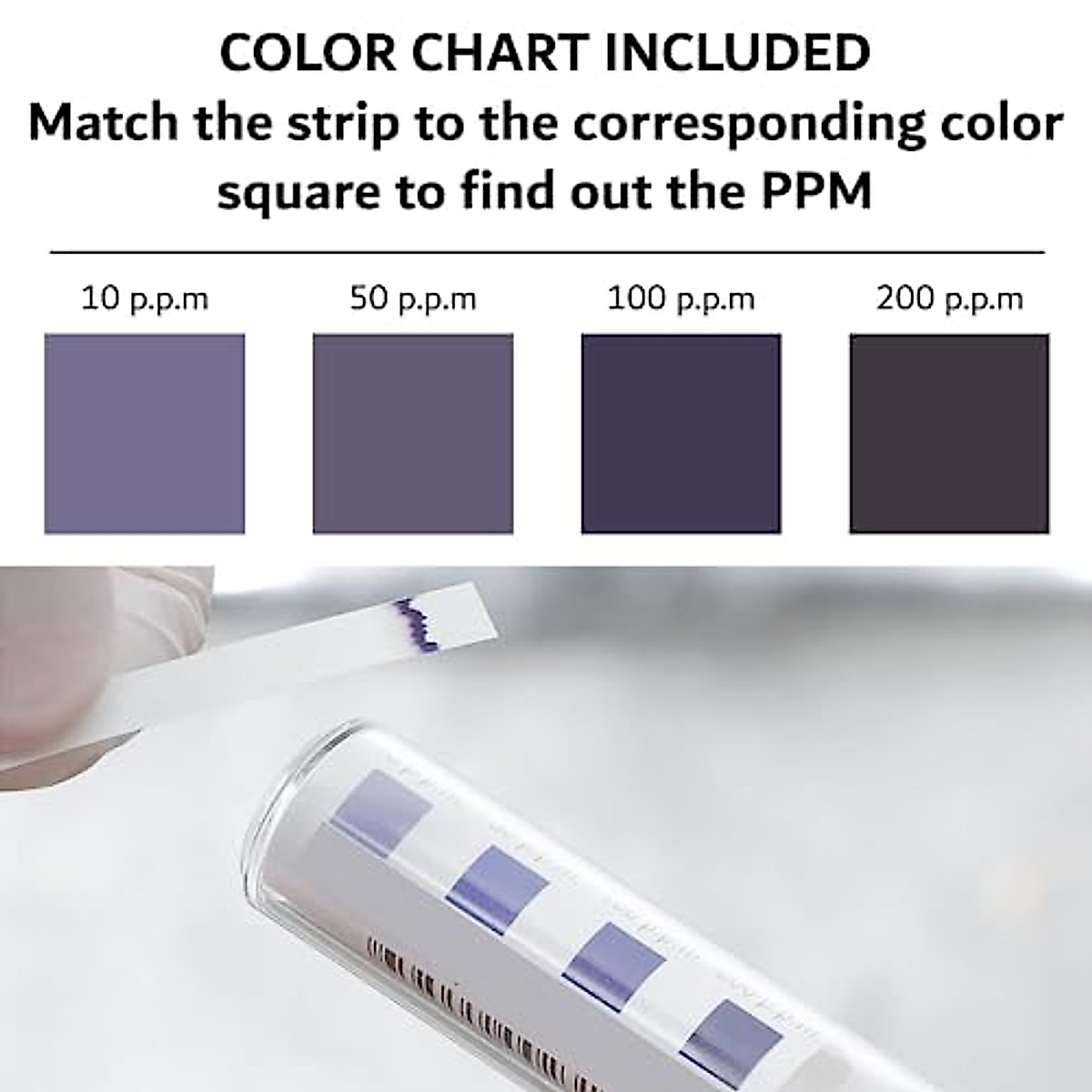 The FryOilSaver Co, Chlorine Test Strips for Restaurants and Food Service, Precision Chlorine Test Paper, 1 x Vial of 100 Chlorine Sanitizer Test Strips, 0-200 ppm, Bleach Test Strips, FMP 142-1362.
