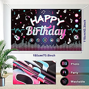 OurWarm 130 Pcs Tik Tok Birthday Party Decorations, Music Happy Birthday Decorations, Tiktok Party Theme Party Supplies Includes Happy Birthday Banner, Balloons Arch, Tablecloth for Birthday Decor