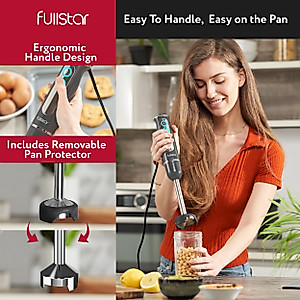 Immersion Blender Set, Hand Blender Electric, Immersion Blender Handheld, 9-Speed, 500W Handheld Blender - Hand Blenders Immersion, Hand Mixer Electric Blenders, Smoothie Blender (3-in-1, Gray)