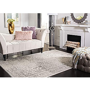SAFAVIEH Adirondack Collection Area Rug - 9' x 12', Ivory & Silver, Oriental Distressed Design, Non-Shedding & Easy Care, Ideal for High Traffic Areas in Living Room, Bedroom (ADR109C)