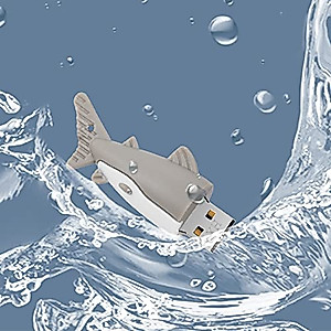SBR-Trade USB Flash Drives , 32GB / 64GB Silicone Waterproof USB 2.0 USB Memory Stick Pen Drive U Disk Jump Drive Data Storage Pendrive Thumb Drives (64GB, Cute Shark)