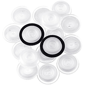 22 Pcs Replacement Valves for Coffee Canisters with 2 Rubber Rings PE Coffee Valve Canister Filter Set Degassing One Way Breather Valve for Coffee Bean Container Coffee Bag Food Bags