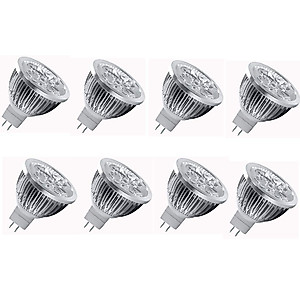 JKLcom 4W LED MR16 Bulbs 12V 4W LED Spotlight Bulb for Landscape Track Light, MR16 GU5.3 Base,12 Volt,4W(35W Equivalent Halogen Replacement),Warm White 3000K,8 Pack