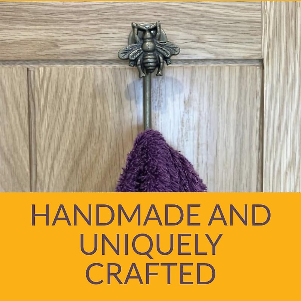 Knobs By Blossom Vintage Antique Brass Iron Wall Hooks Tie Backs Bronze Handmade Metal Animal Hook (3. Bee), TFVSAH