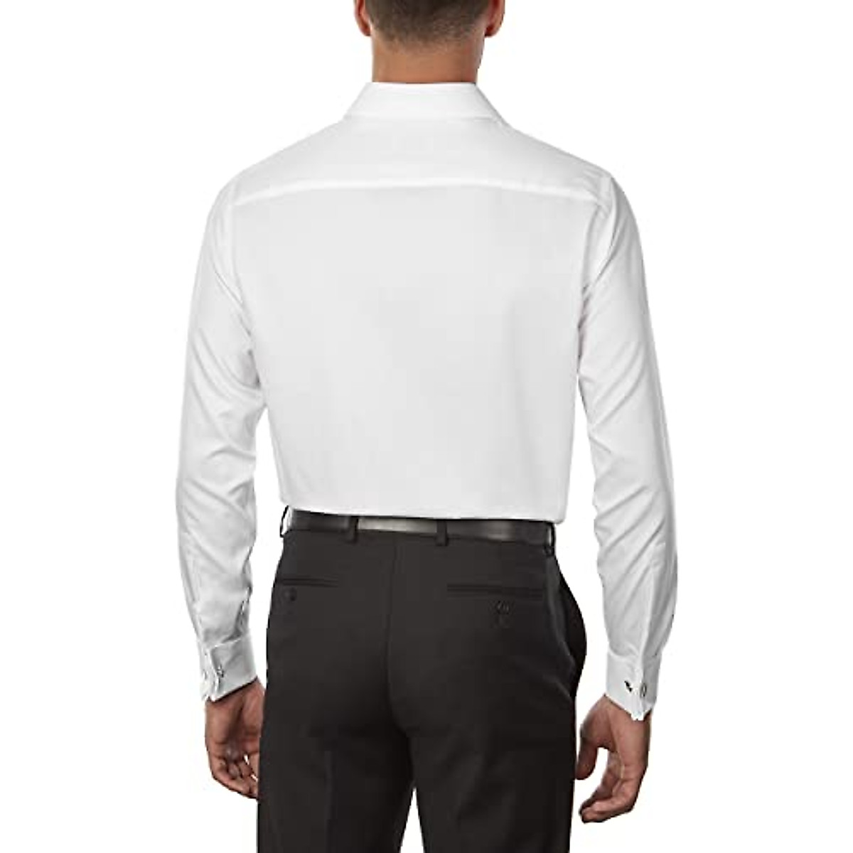 Calvin Klein Men's Regular Fit Non Iron Solid Shirt, White, 16.5" Neck 34"-35" Sleeve