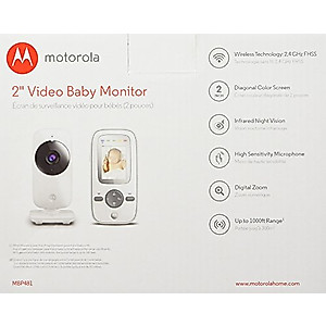 Motorola MBP481 2.4 GHz Digital Video Baby Monitor with 2-Inch Color Display, Digital Zoom, and Infrared Night Vision