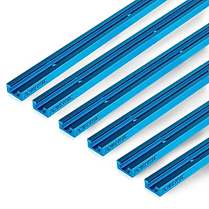 POWERTEC 71118-P3, 24 Inch Double-Cut Profile Universal T-Track with Predrilled Mounting Holes, for Woodworking Jigs and Fixtures, Drill Press Table, Router Table, Workbench, 6 Count, Pack of 1