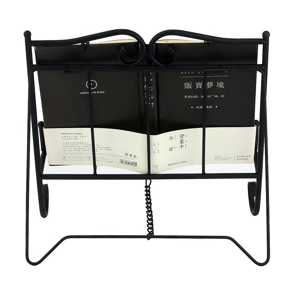 Woopoo Metal Recipe Holder 2 Weighted Chains to Hold Pages in Place and a Kickstand for Durability Collapsible Storage is Light in Weight Support Book and Tablet Placement Cookbook Holder …