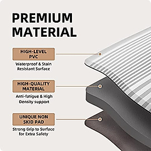 KOKHUB Kitchen Mat and Kitchen Rugs 2 PCS, Cushioned 1/2 Inch Thick Anti Fatigue Waterproof Mat, Comfort Standing Desk Mat, Kitchen Floor Mat with Non-Skid & Washable for Home, Office, Sink - Grey