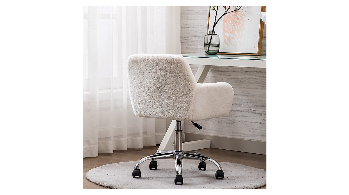 Goujxcy Fluffy Desk Chair - Stylish & Adjustable