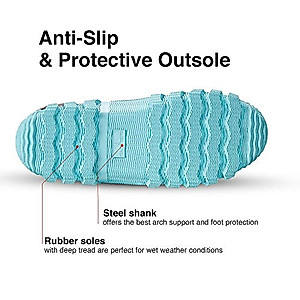 TIDEWE Rubber Boots for Women Multi-Season, Waterproof Rain Boots with Steel Shank, 6mm Neoprene Durable Rubber Outdoor Hunting Boots Size 7 (Green)