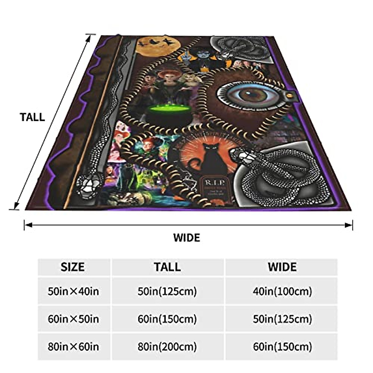 Halloween Blanket Throw Flannel Fleece Blankets Sisters Soft Plush Blanket for Couch Sofa Bed Home Decorations 50"x40"