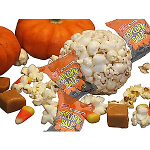 Halloween Popcorn | Popcorn Balls Individually Wrapped | Limited Edition Non Candy Seasonal Flavored Snacks and Treats for Parties Trick or Treating | Reusable Tote | 12 Ct Bundle Set