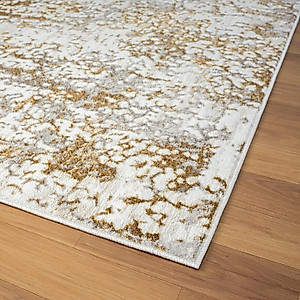 LUXE WEAVERS Modern Abstract Textured Patterned Area Rug,Gold,8'X10'