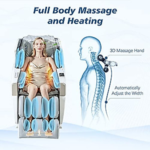 iBooMas Massage Chair, Zero Gravity SL Track Massage Chairs Full Body with Auto Body Scan | Space Saving | Yoga Stretch | Negative Oxygen Ions | USB Port | Speaker-Completely Assembled(R8601)