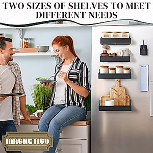 4 Pack Magnetic Spice Rack, Spice Rack Magnetic for Fridge, Magnet Spice Rack, Fridge Spice Rack Magnet, Magnetic Spice Rack for Refrigerator, Magnetic Shelf for Fridge, Magnetic Fridge Shelf