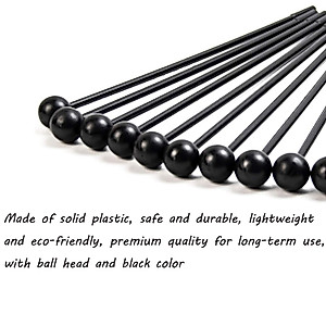 AUEAR, 10 Pack Solid Plastic Bell Mallets Percussion Sticks Hammer Drum Xylophone 11 Inch Black