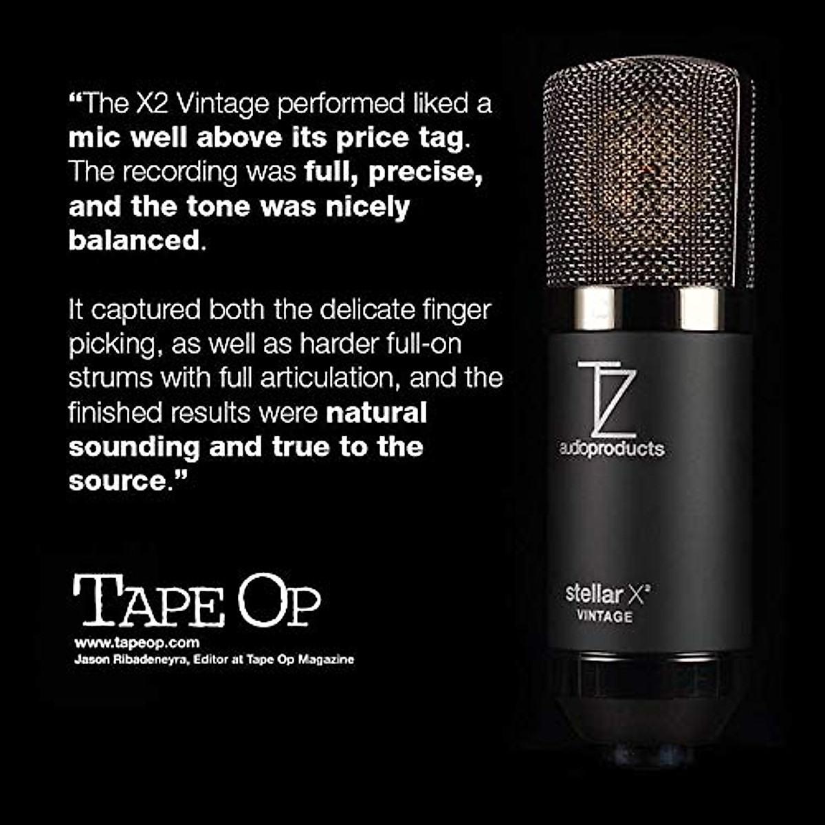 TZ Stellar X2 Vintage Large-Diaphragm Cardioid Condenser XLR Microphone