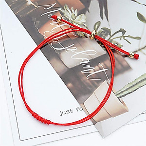 7 Knot Red String of Fate Bracelets Good Luck Protection Red Rope Long Distance Matching Bracelet