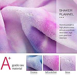 COCOPLAY W Colorful Throw Blanket, Rainbow Throw Blanket Super Soft Fuzzy Light Weight Luxurious Cozy Warm Microfiber Blanket for Bed Couch Living Room (Purple Rainbow, Throw (50"x60"))