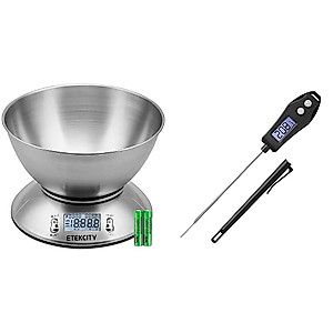 Etekcity Food Scale with Bowl and Black Meat Thermometer