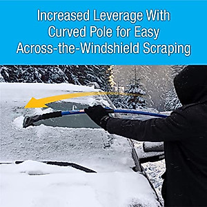 SubZero 14035 35" Crossover Super Duty Extendable Snowbroom with Pivoting Head and Integrated Ice Scraper, Blue