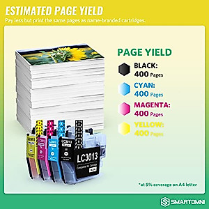 S SMARTOMNI LC3013 LC3011 Compatible Ink Cartridge Replacement for Brother LC 3013 LC 3011 Ink Cartridge for Brother MFC-J690DW MFC-J895DW MFC-J491DW MFC-J497DW Color 4-Pack Set (KCMY)